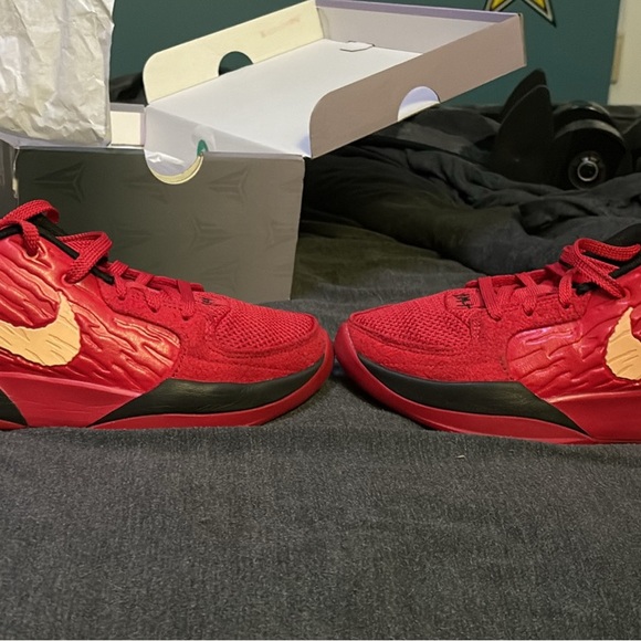 Nike | Shoes | Nike Red And Black Basketball Shoes With Sleek Design ...